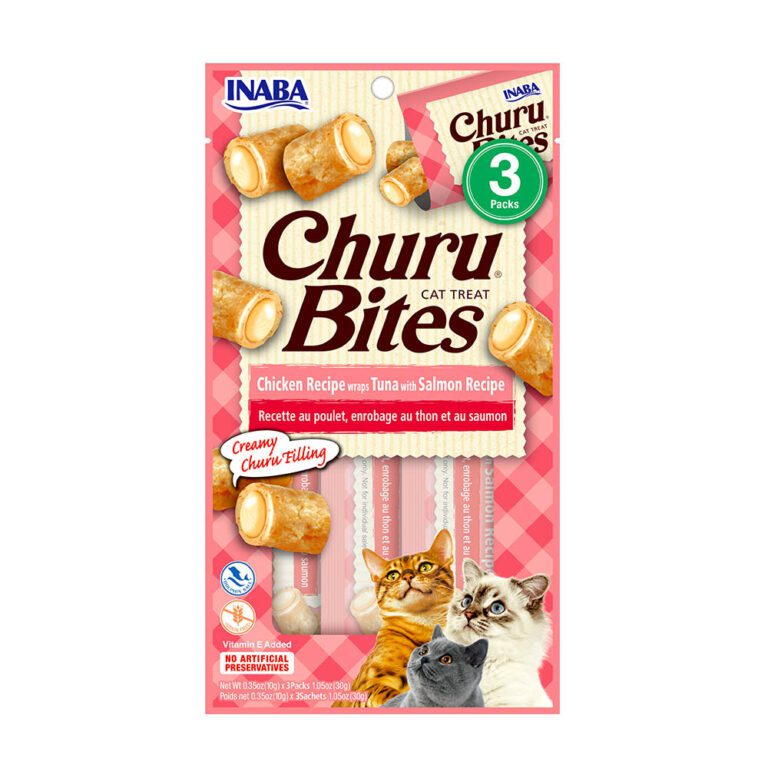 Churu Bites de pollo con atún y salmón – INABA Chile